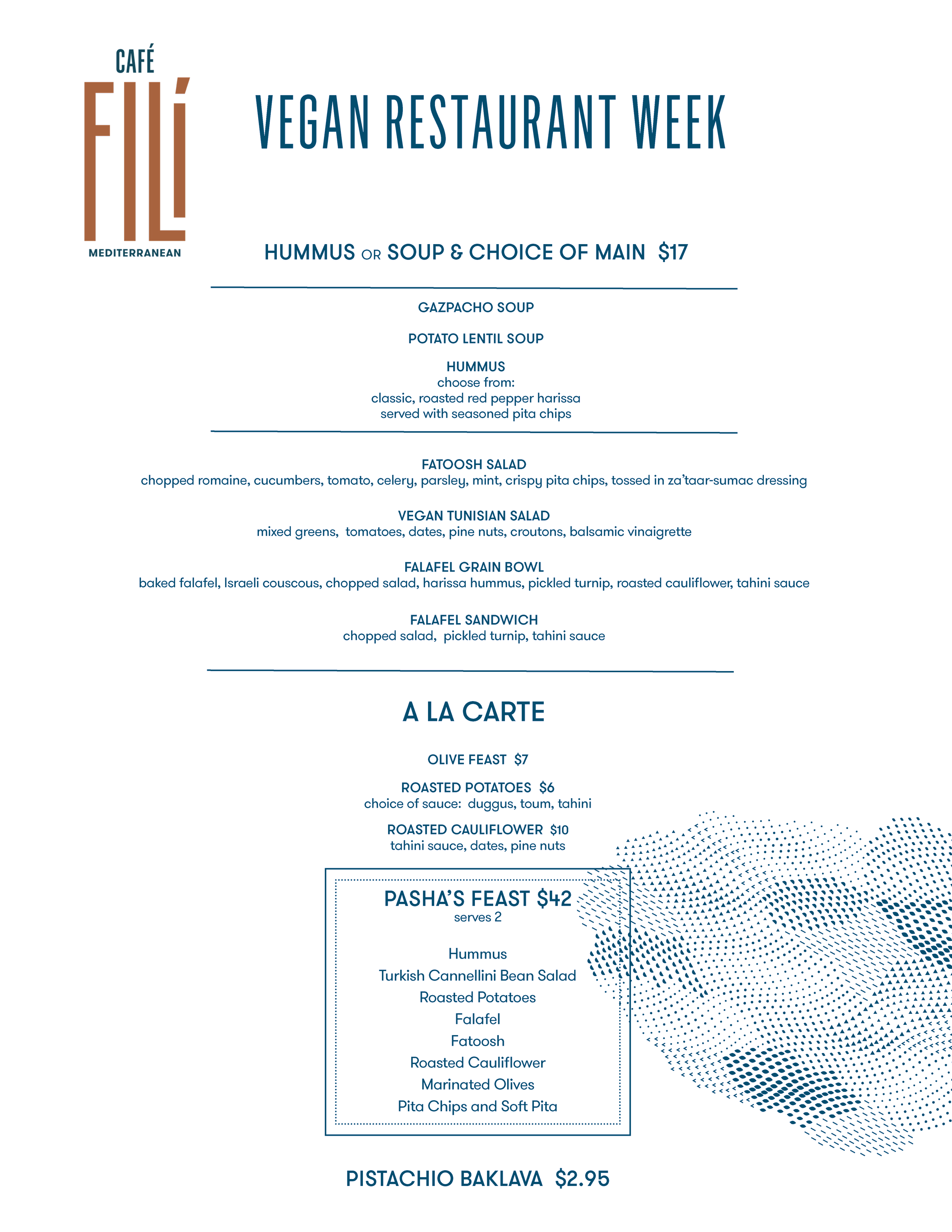 Baltimore Menu — Cafe Fili