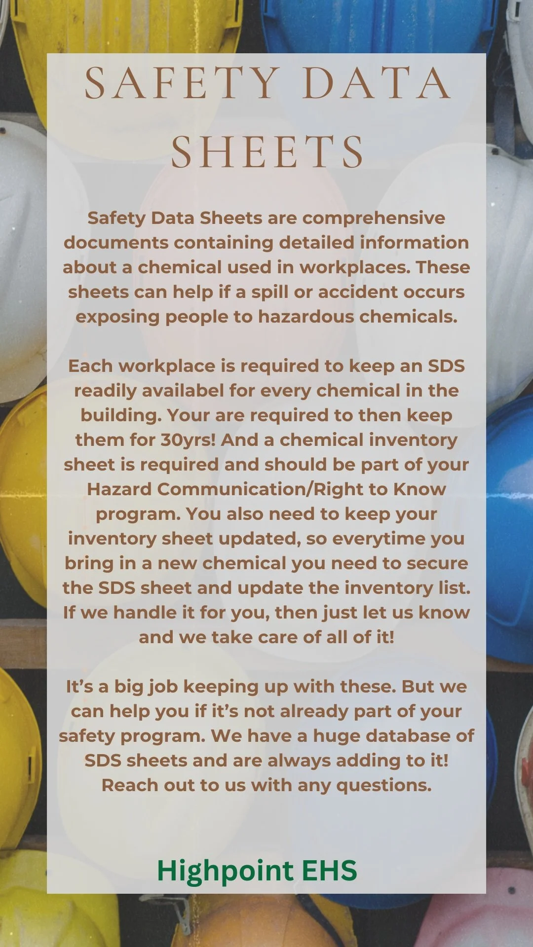 Safety Data Sheets — Highpoint EHS