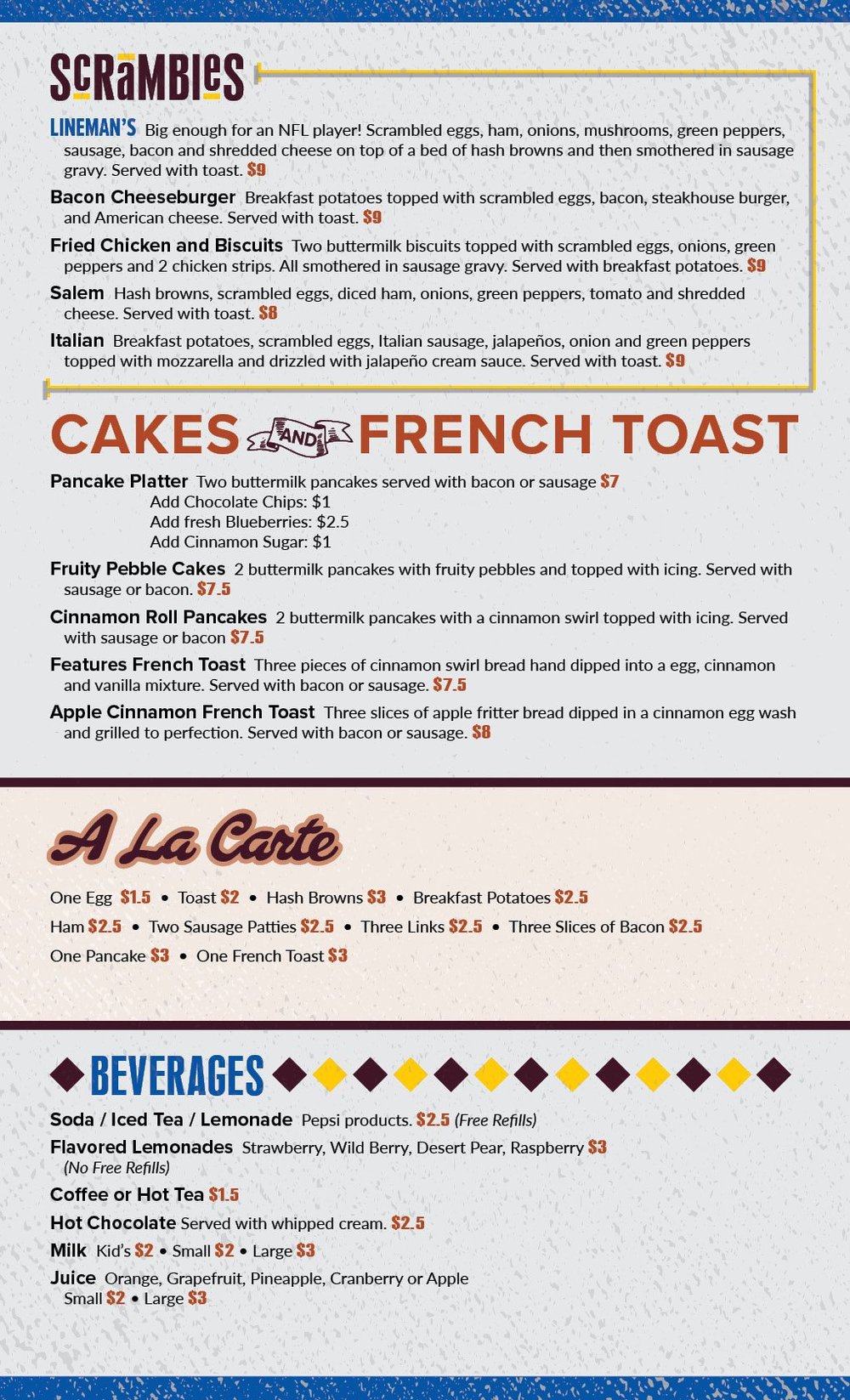 Menu — Features West Salem