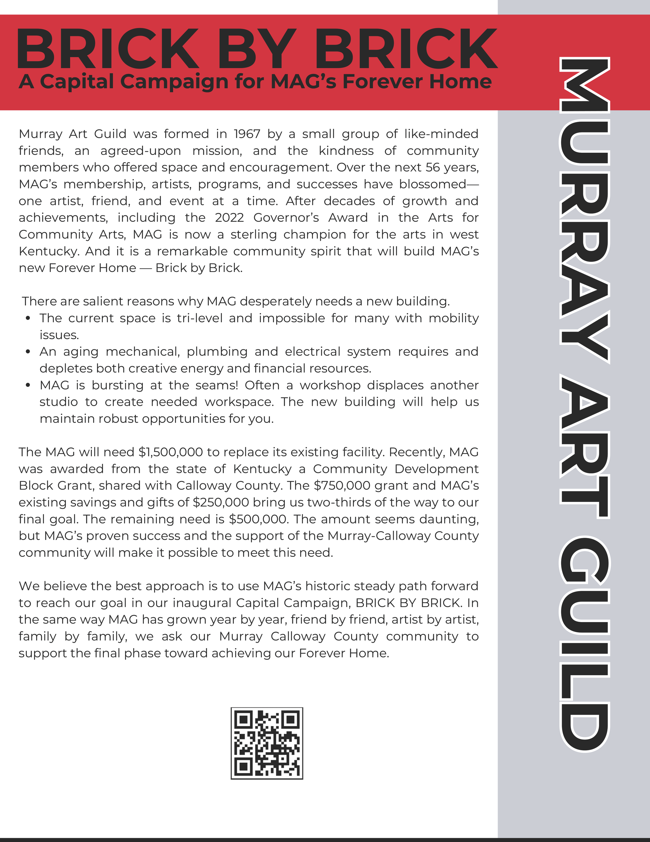 Brick by Brick Capital Campaign — Murray Art Guild