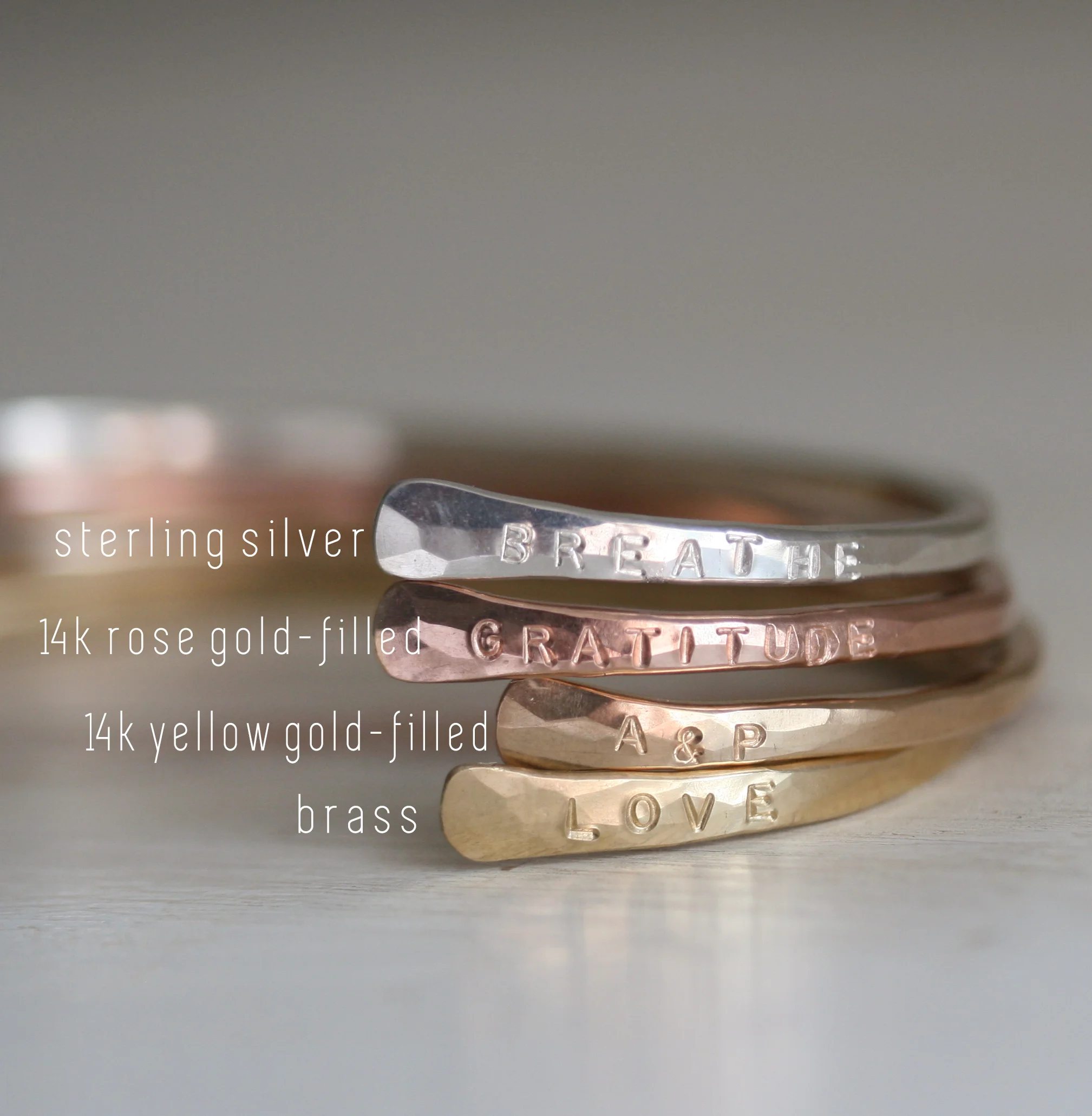 Custom Secret Message Cuff/Card Set in Sterling Silver, 14K Gold-Filled ...