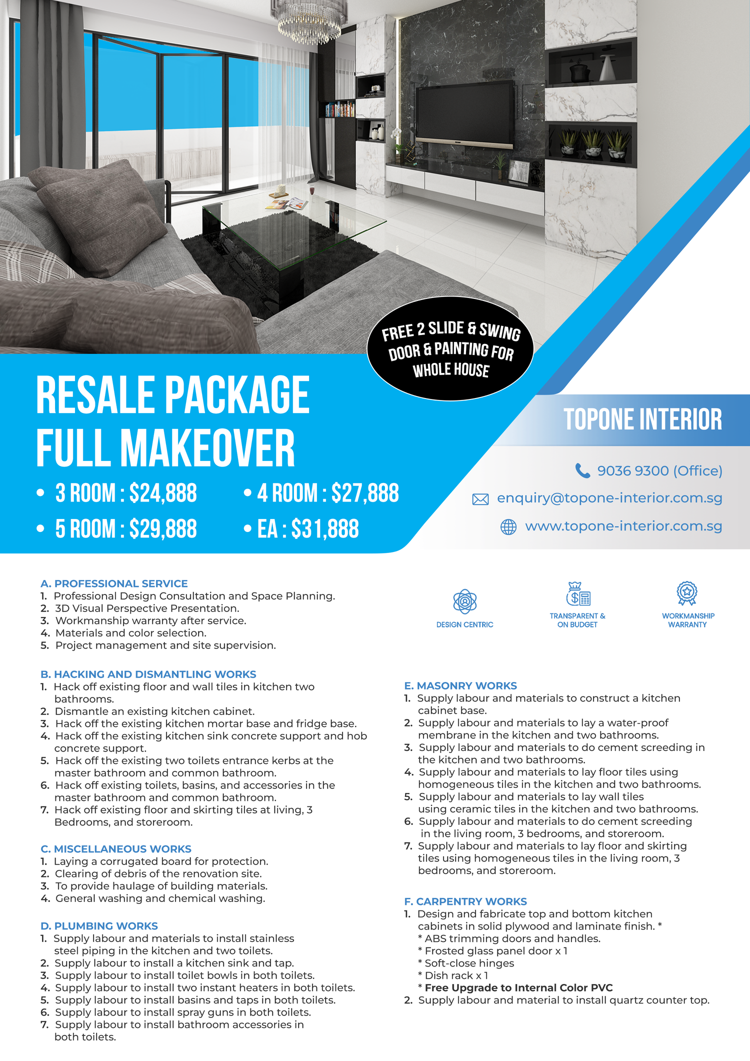 2026 Renovation Package — Topone Interior Design Singapore
