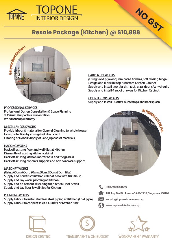 Resale Kitchen Renovation Package — Topone Interior Design Singapore