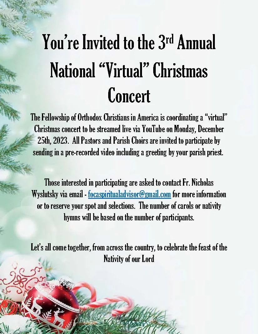 3rd Annual FOCA "Virtual" Christmas Concert — Fellowship of Orthodox ...