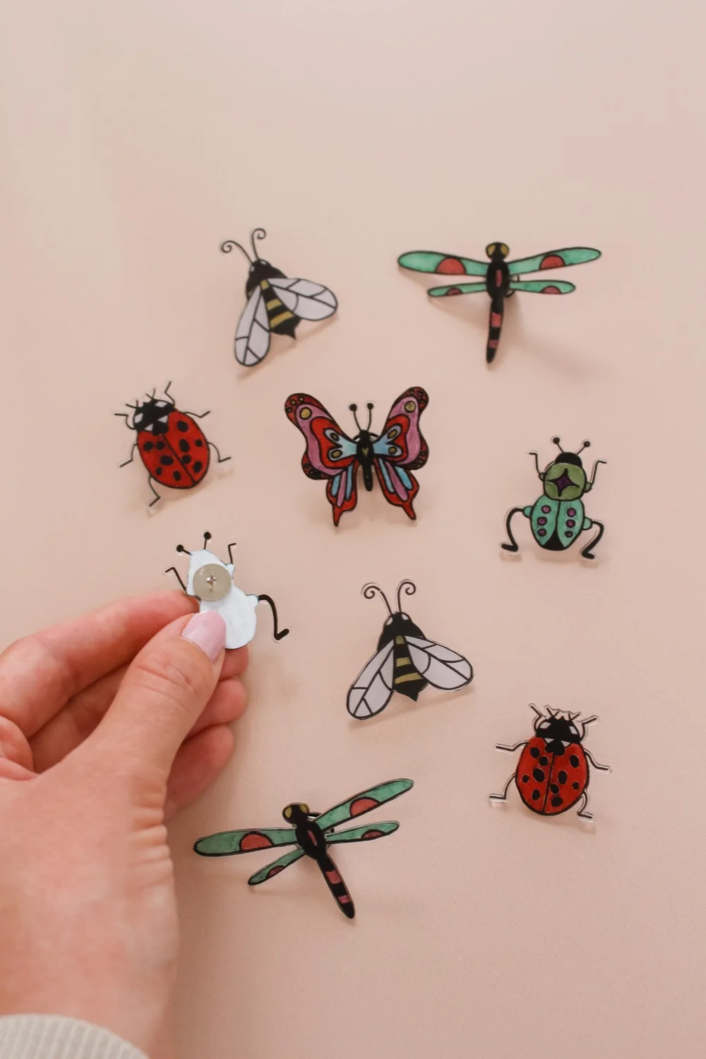 DIY Spring Bug Pins (with Shrinky Dinks) — Entertain the Idea