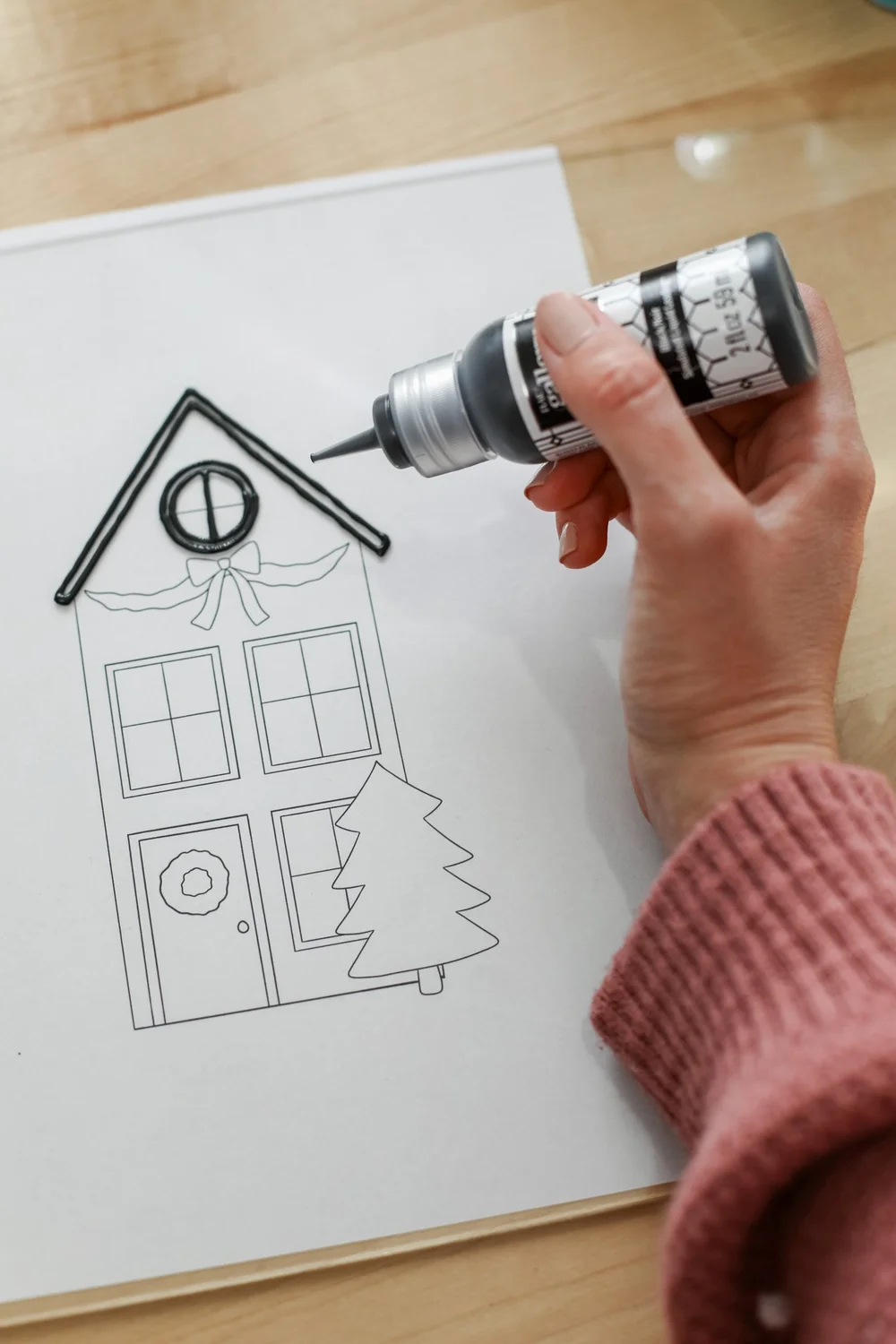 Make Your Own Christmas Village Window Clings — Entertain the Idea