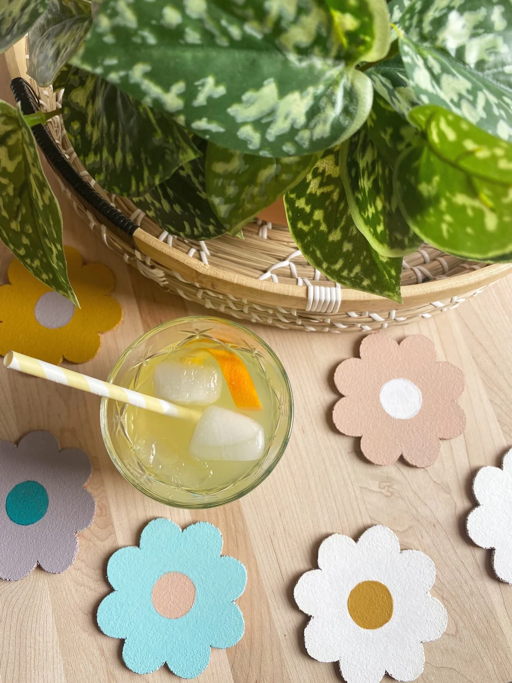 Flower Coasters & Spring Cocktail — Entertain the Idea
