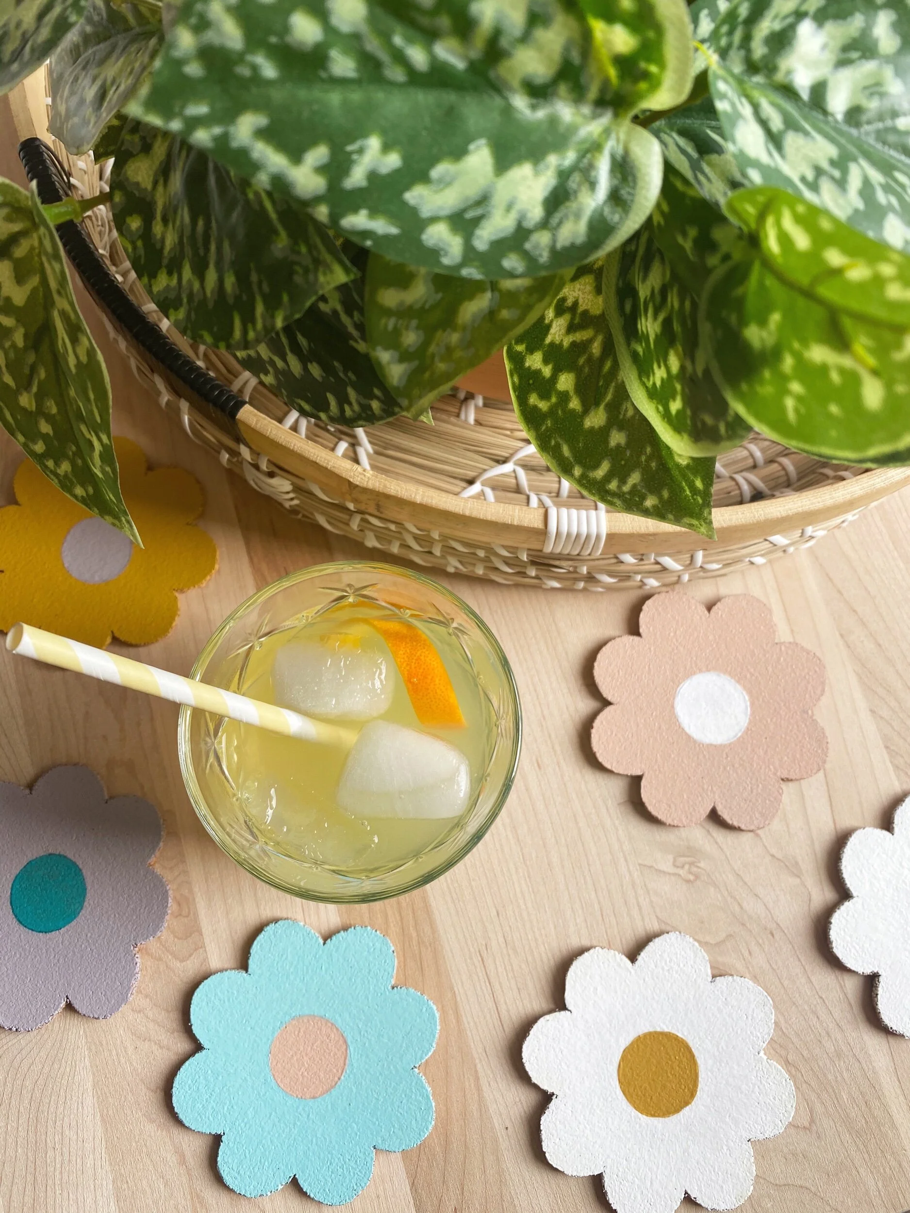 Flower Coasters & Spring Cocktail — Entertain the Idea