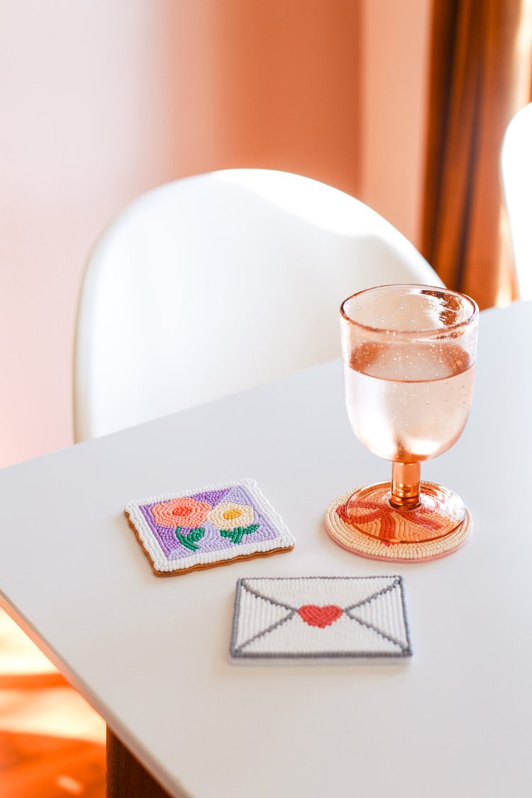 Beaded Valentine's Day Coasters — Entertain the Idea