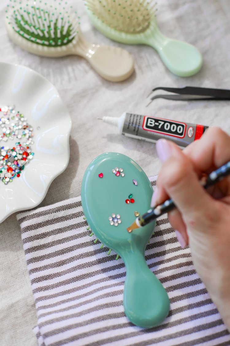 Girls Night Craft Idea: Decorate Hair Brushes — Entertain the Idea