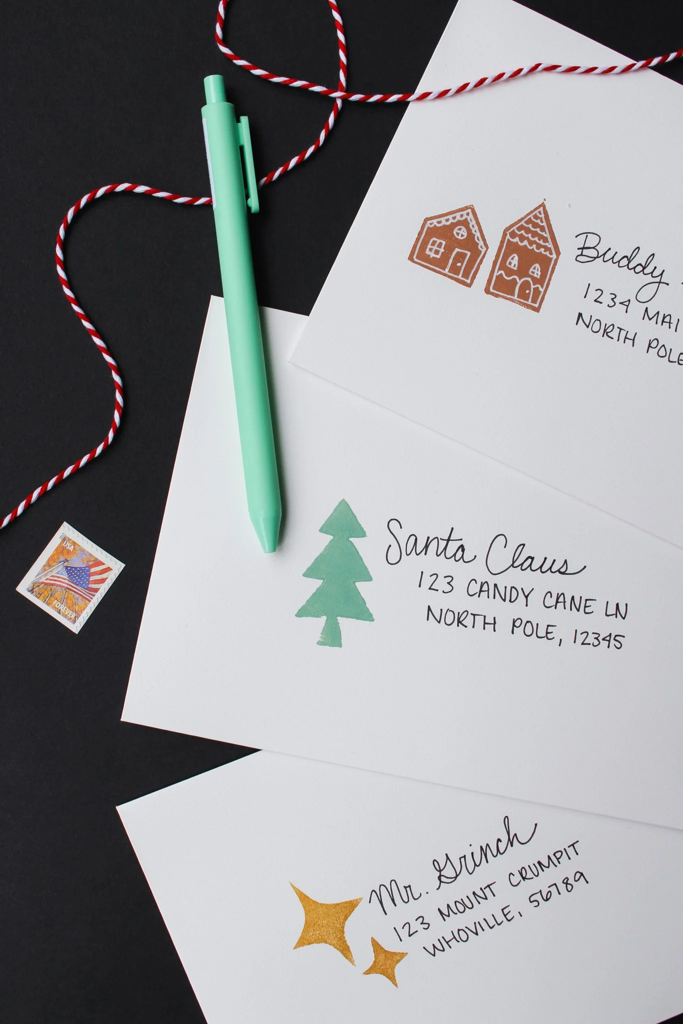 How to Decorate Your Christmas Card Envelopes (DIY Foam Stamps ...