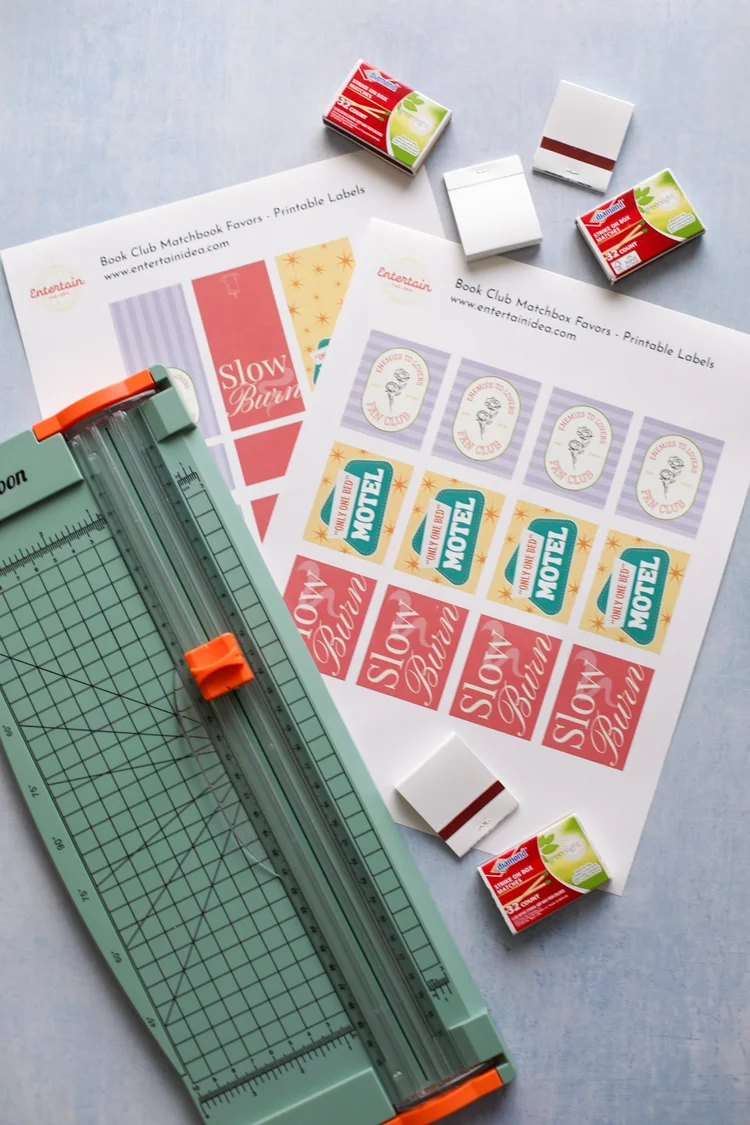 Book Club Matchbook Favors (Free Printable Labels!) — Entertain the Idea