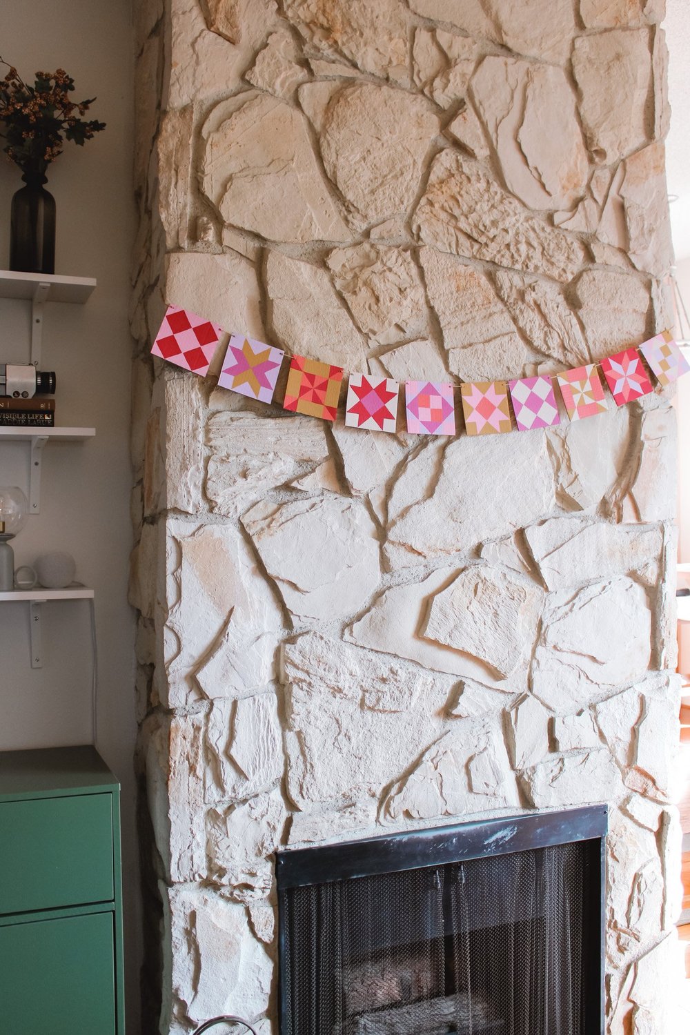 DIY Valentine's Day Decor: Painted Quilt Block Garland — Entertain the Idea