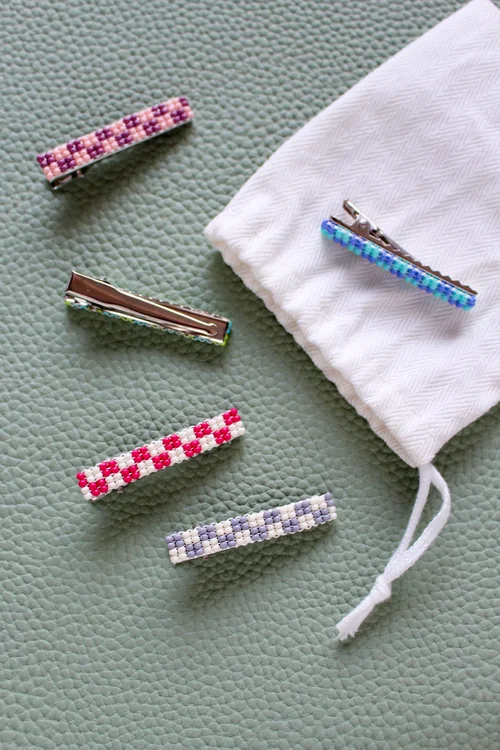 DIY Checkered Beaded Hair Clips — Entertain the Idea