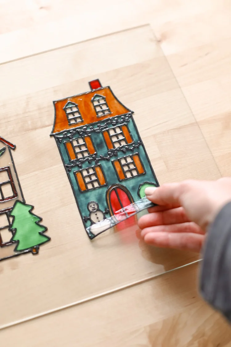 Make Your Own Christmas Village Window Clings — Entertain the Idea