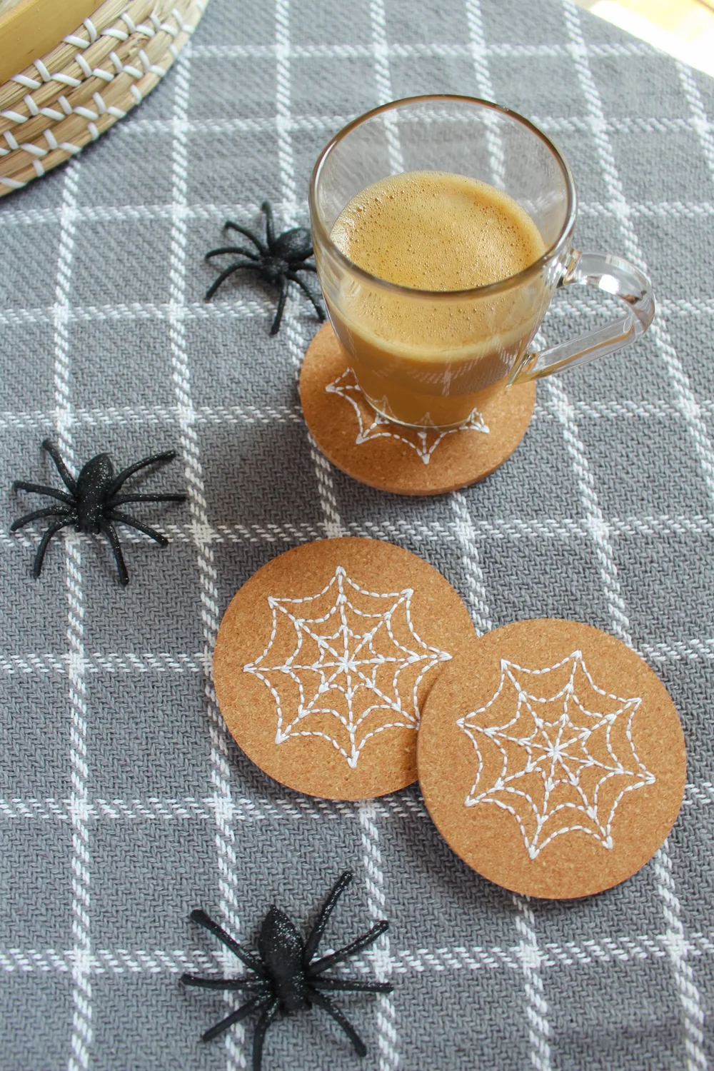 Spiderweb Embroidered Coasters — Entertain the Idea