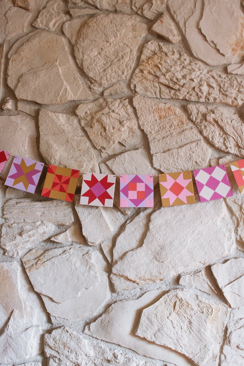 DIY Valentine's Day Decor: Painted Quilt Block Garland — Entertain the Idea