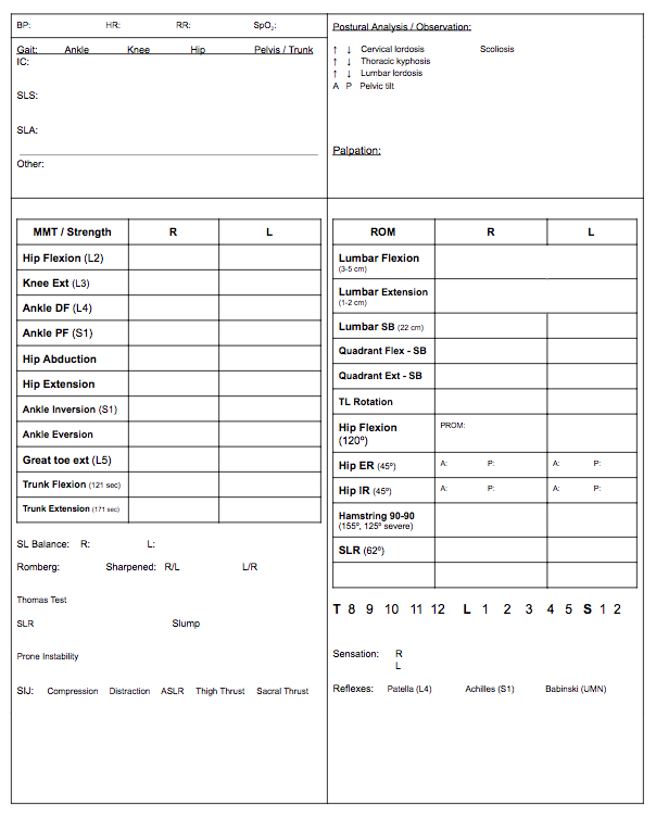 📋 Evaluation Templates — James McAfee, PT, DPT