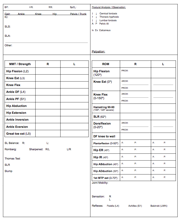 📋 Evaluation Templates — James McAfee, PT, DPT