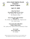 Easter Program 2025 — Johns Creek Baptist Church Preschool