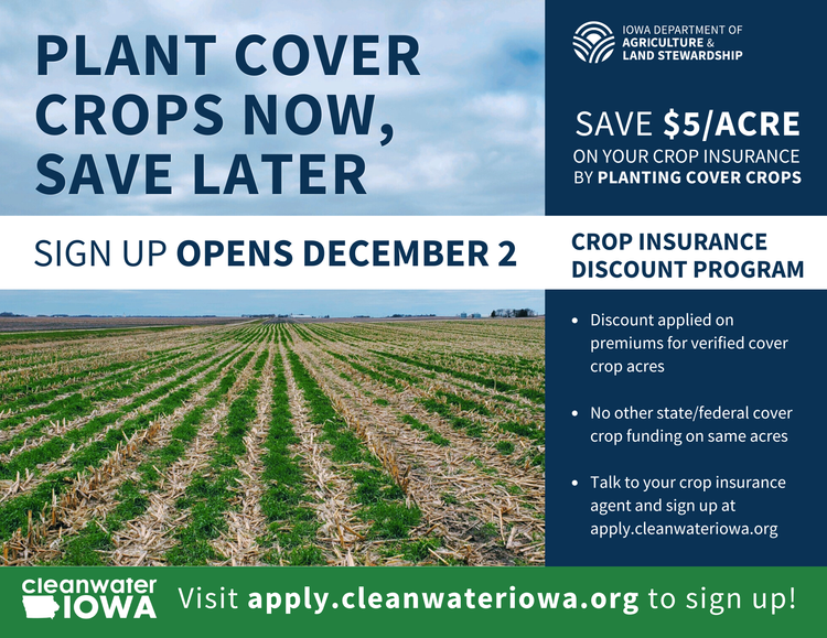 Plant Cover Crops Now and Save This Winter 10-18-2024 — Clean Water Iowa