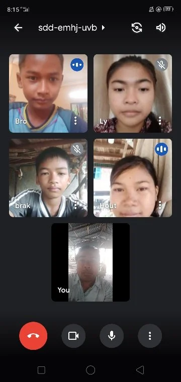 Screenshots of online classes — Doris Dillon School in Cambodia