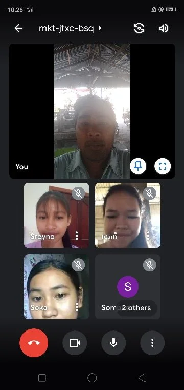 Screenshots of online classes — Doris Dillon School in Cambodia