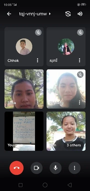 Screenshots of online classes — Doris Dillon School in Cambodia