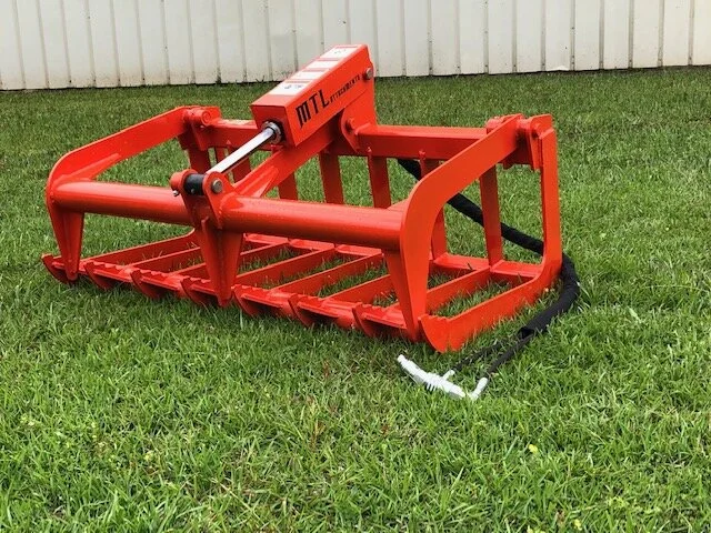 Orange Compact Tractor 48"-54" or 60" HD Root Grapple Hydraulic - quick ...