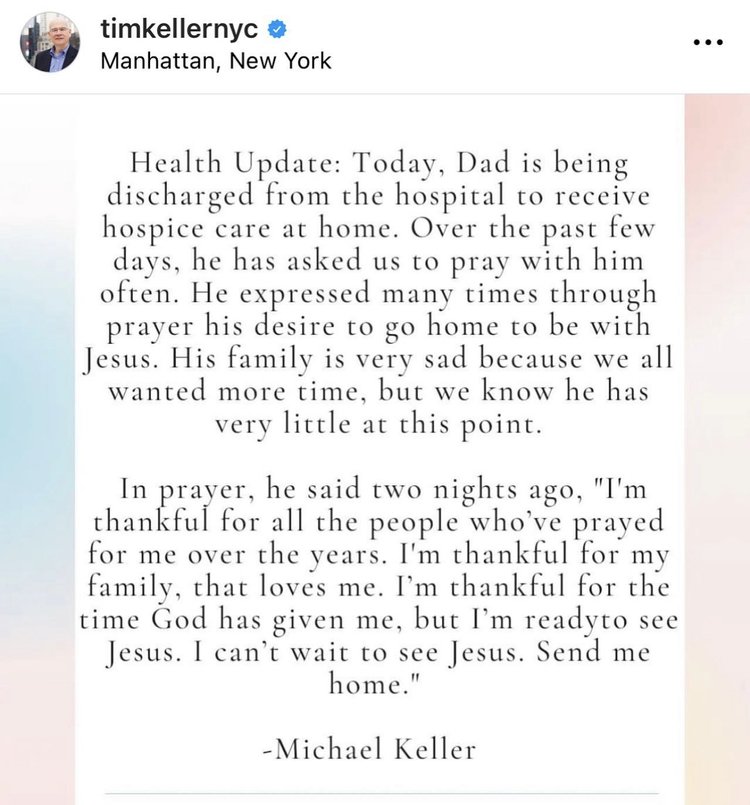 Pastor And Bestselling Author Dr. Timothy Keller Dies At 72