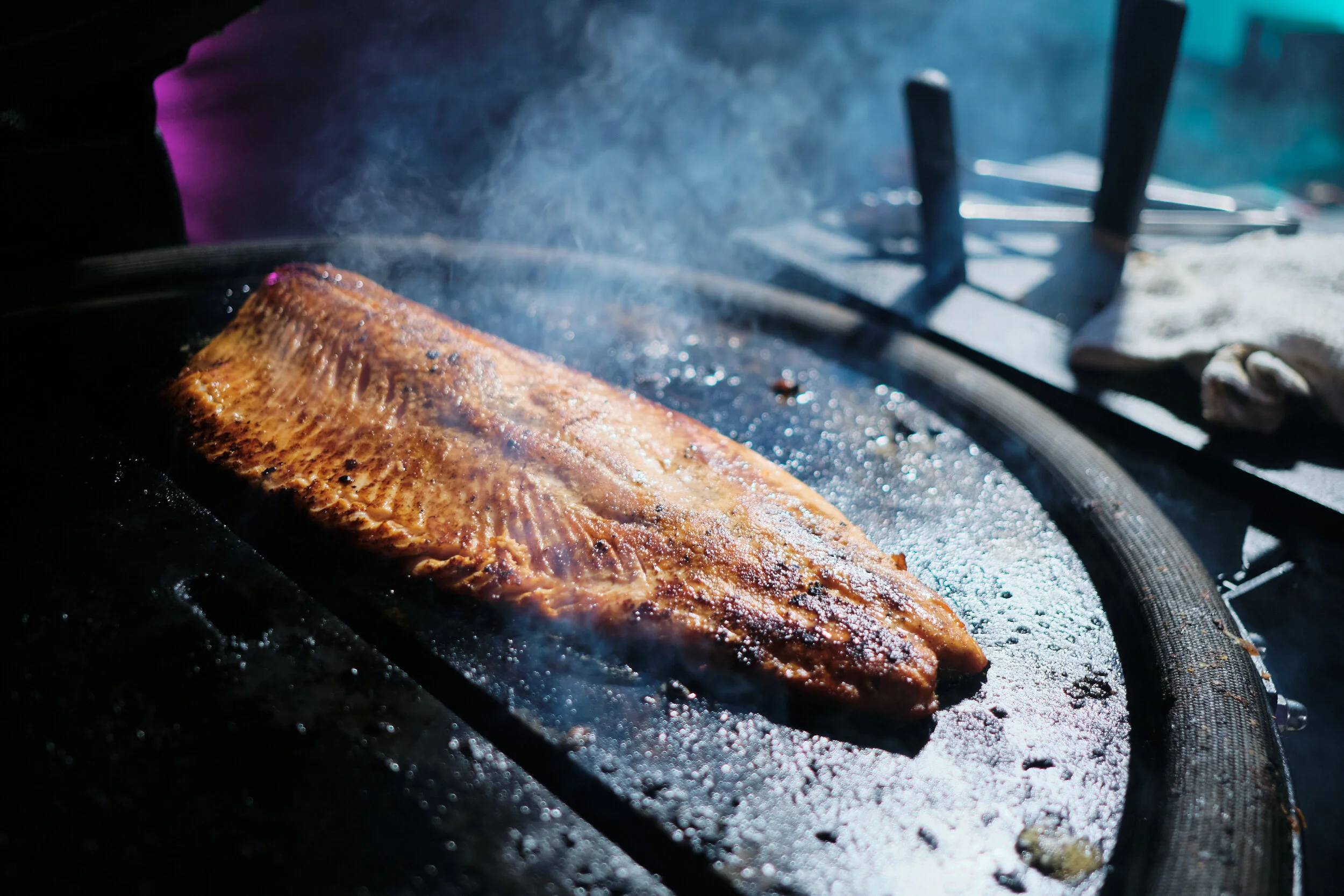 Gouchujang Glazed Verlasso Salmon over Chinese Black Fried Rice - Verlasso