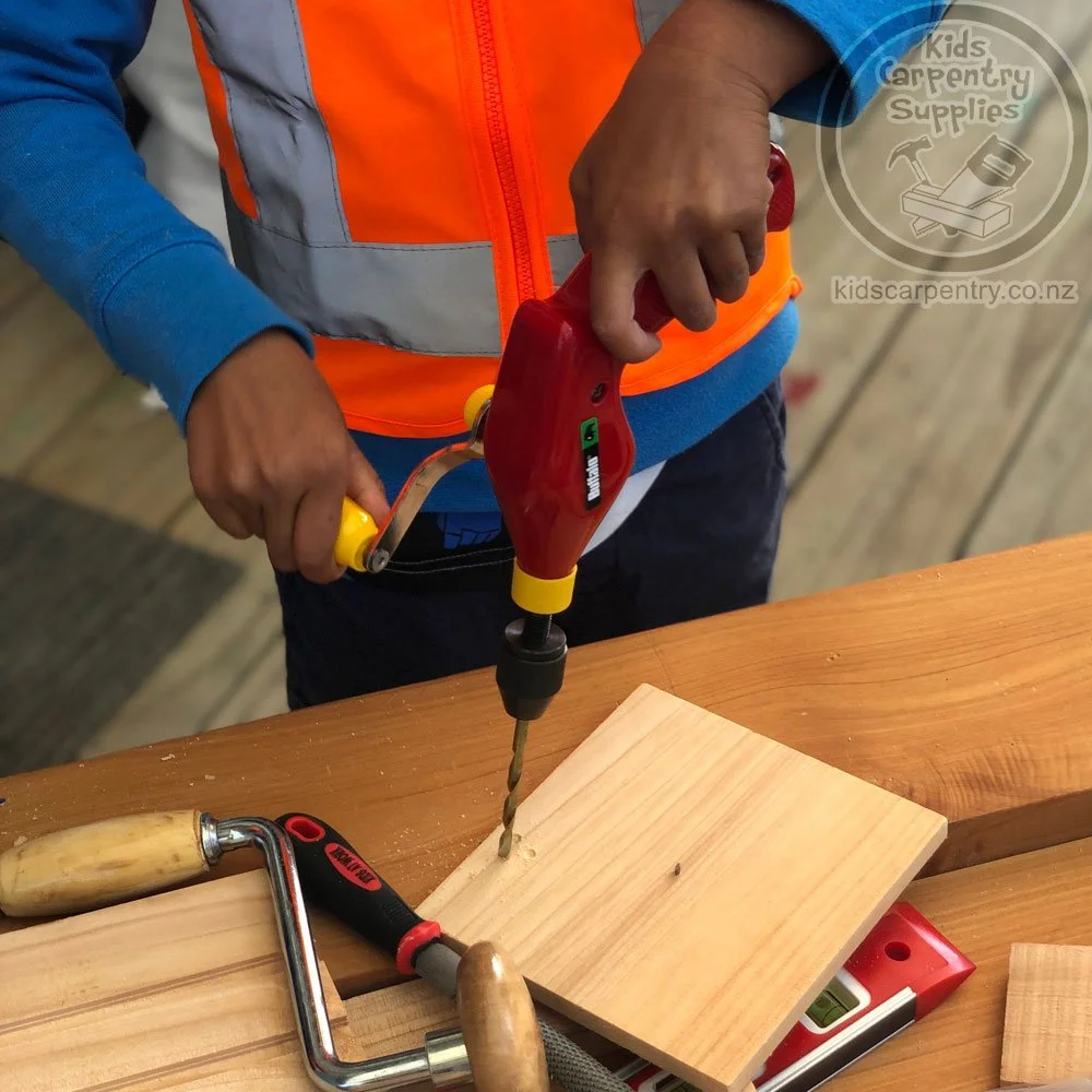 Kids Hand Drill And Drill Bit Tool Set | Kids Carpentry Supplies