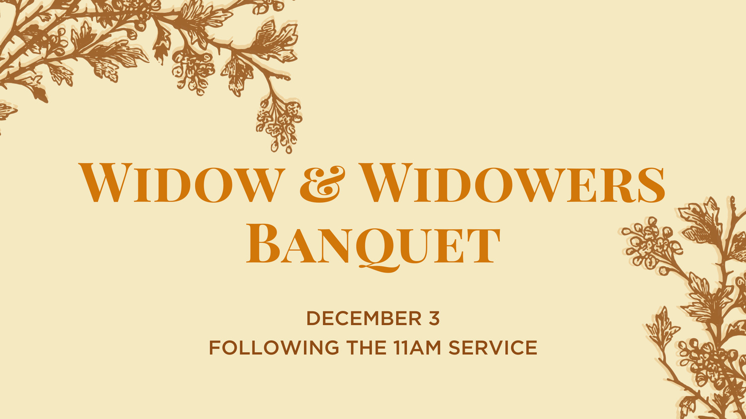 Widow & Widowers Banquet — Shelby Bible Church