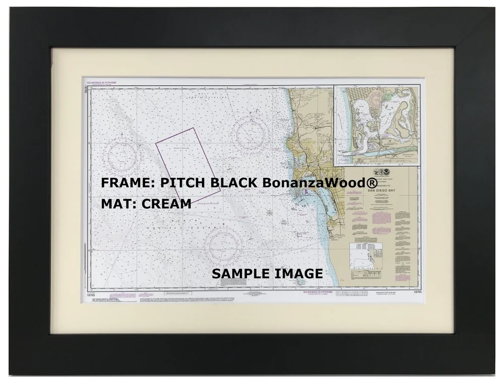 FRAMED NAUTICAL MAPS — Frame / Mat Options