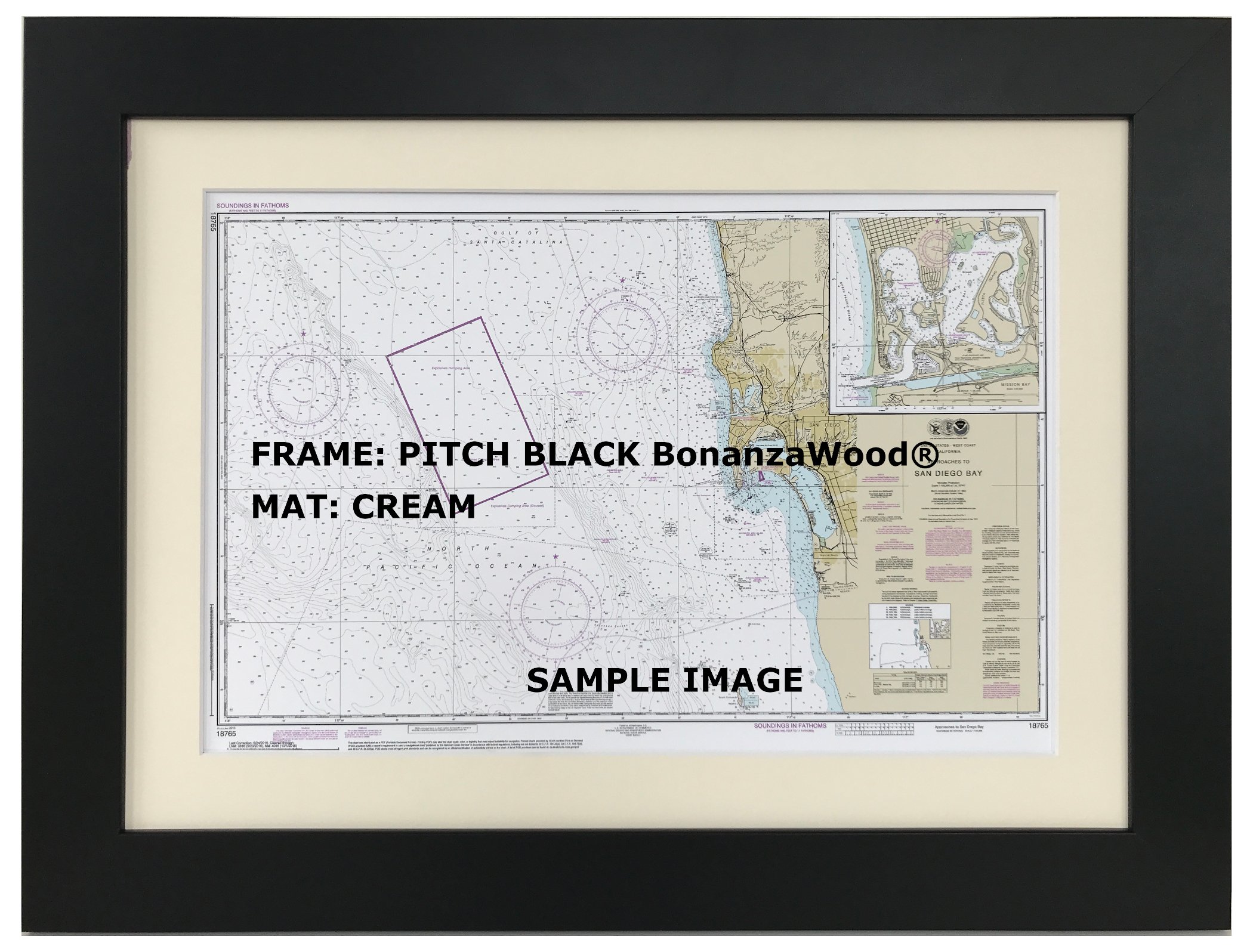 FRAMED NAUTICAL MAPS — Frame / Mat Options