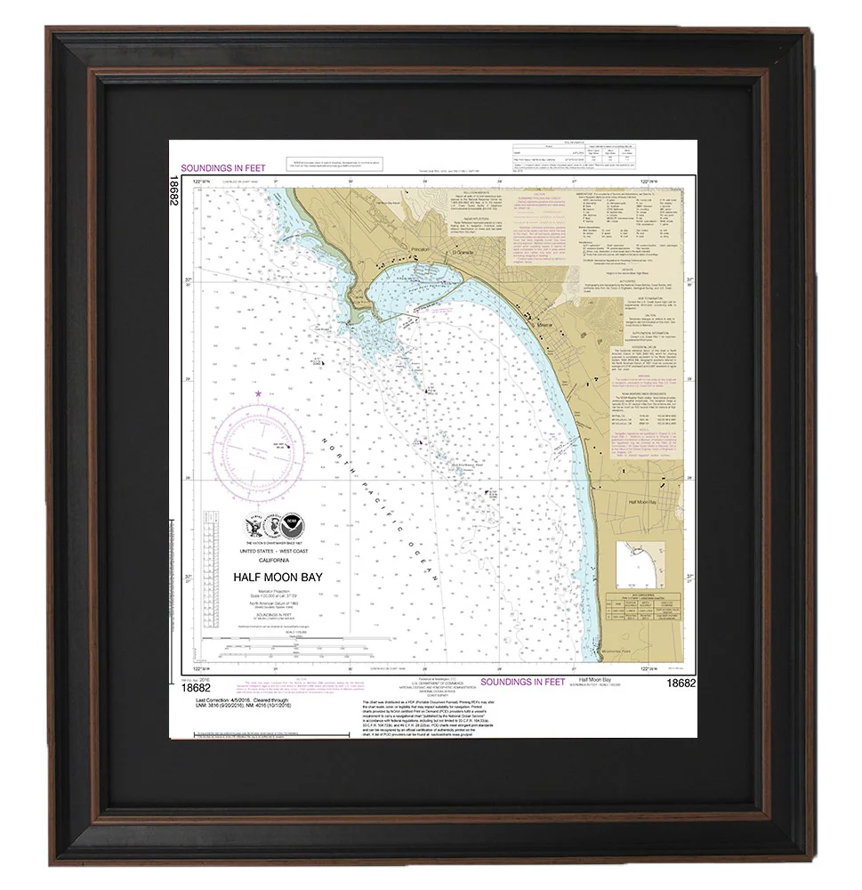 FRAMED NAUTICAL MAPS — Framed Nautical Maps - California