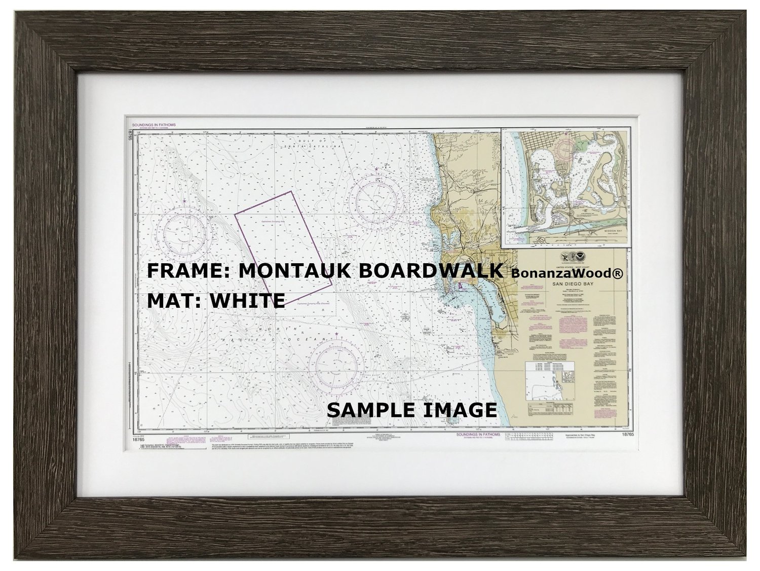 FRAMED NAUTICAL MAPS — Frame / Mat Options