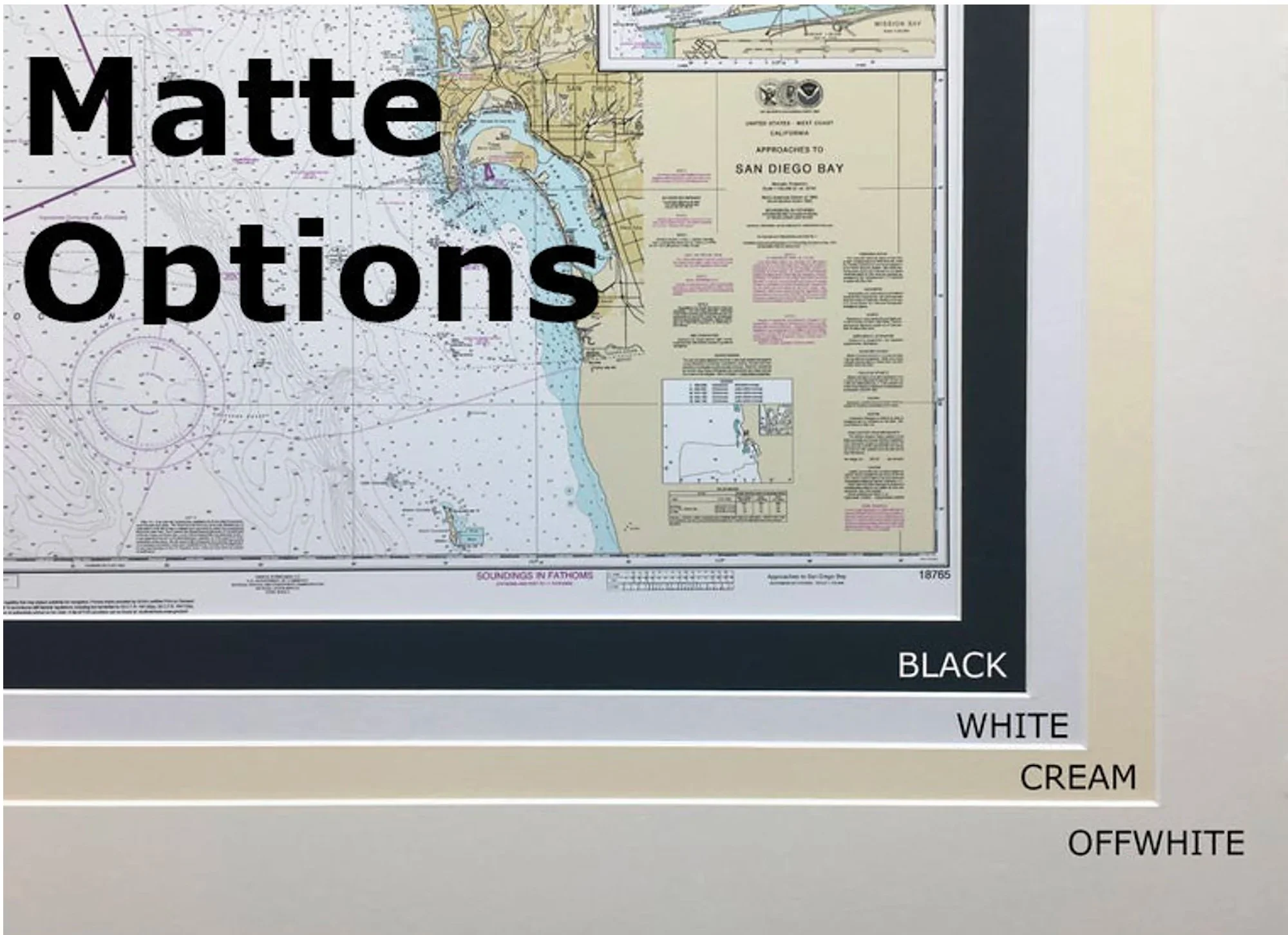 FRAMED NAUTICAL MAPS — Frame / Mat Options