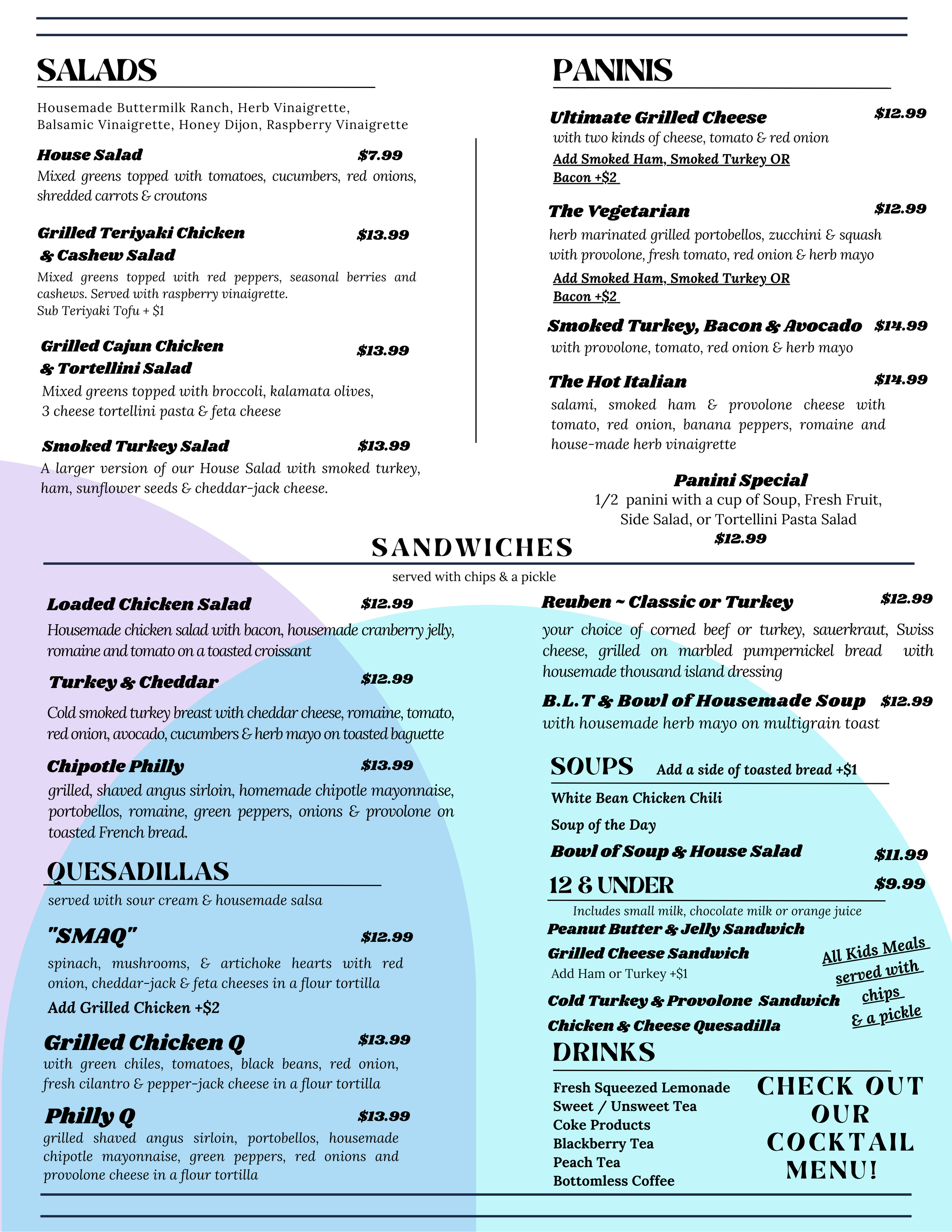Menu — Cathedral Cafe