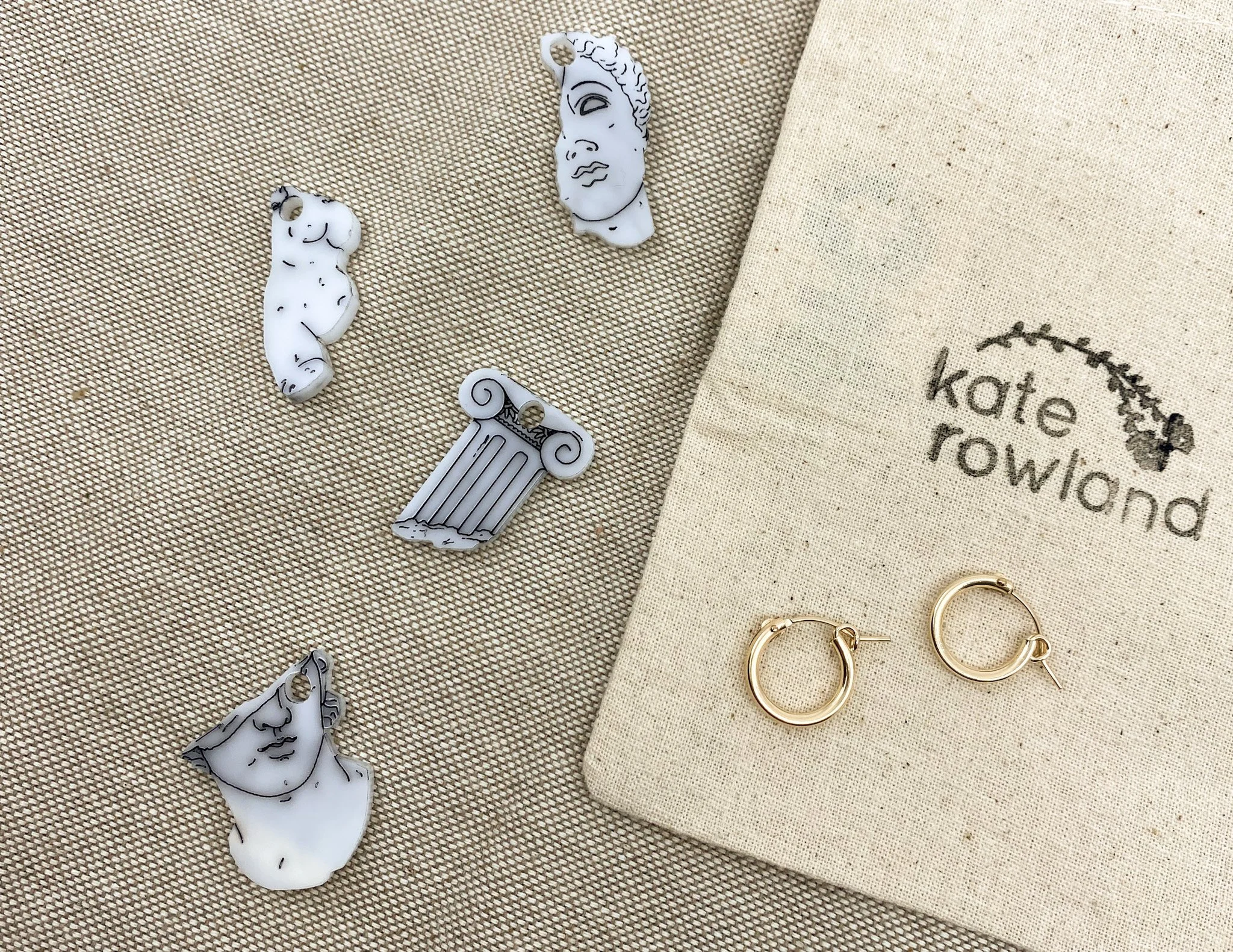 Ancient Greek Charm Hoops - Full Set — kate rowland