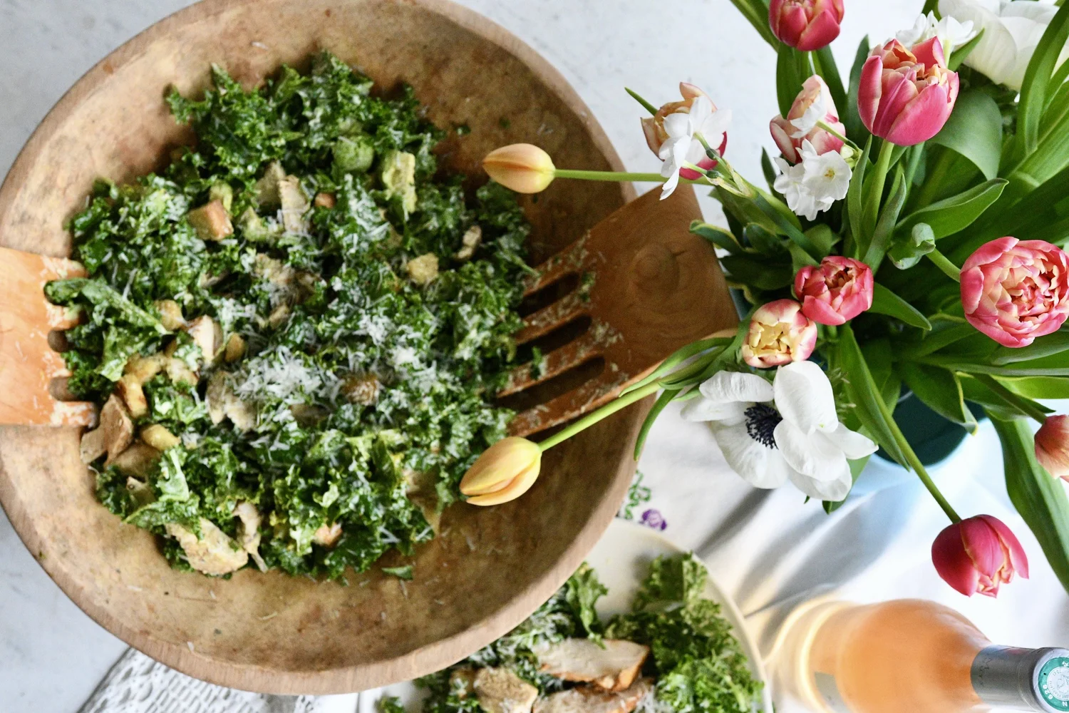 Kale Caesar Salad with Chicken - It's Salad Season — Crazy Blonde Life
