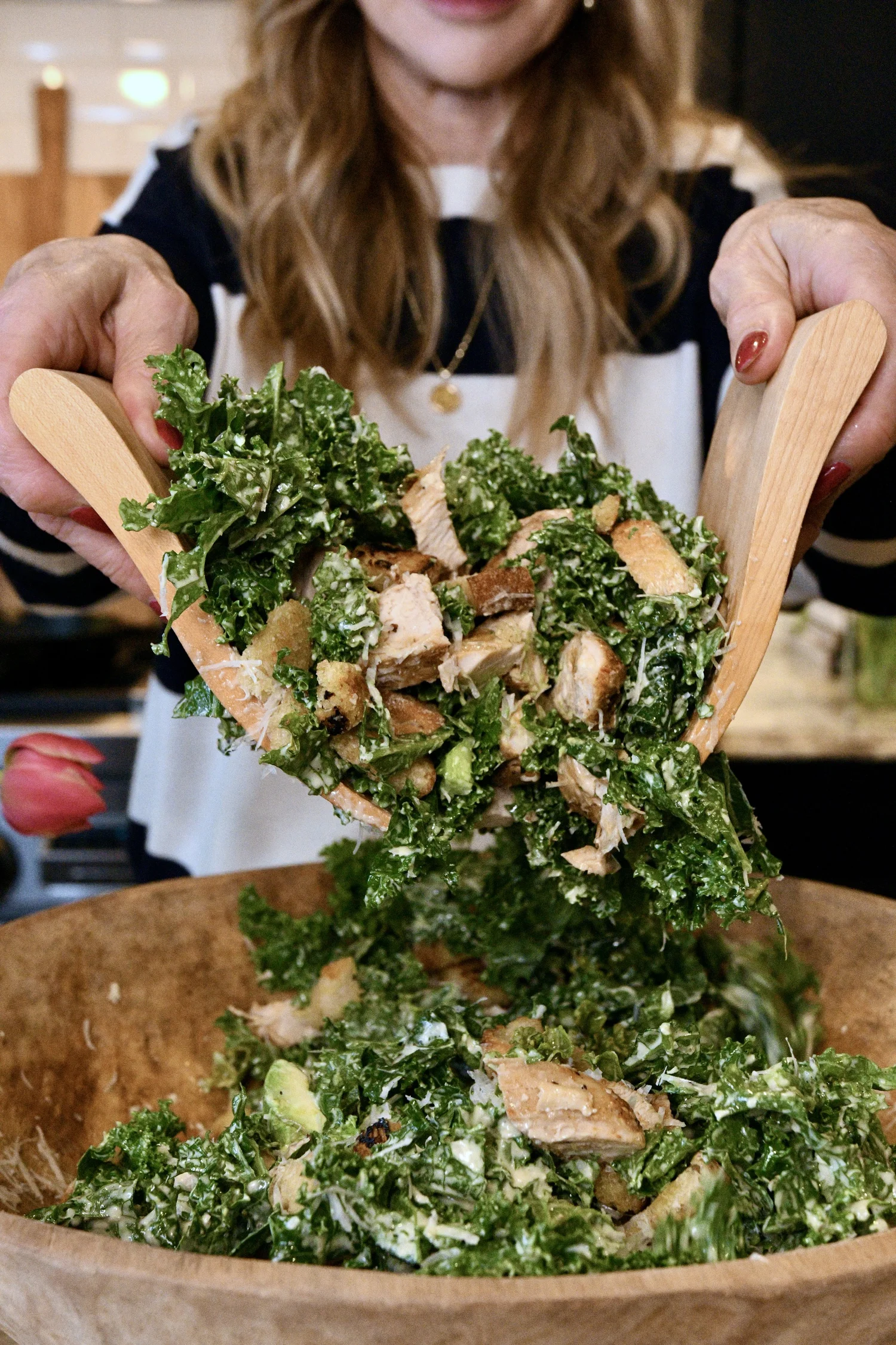 Kale Caesar Salad with Chicken - It's Salad Season — Crazy Blonde Life