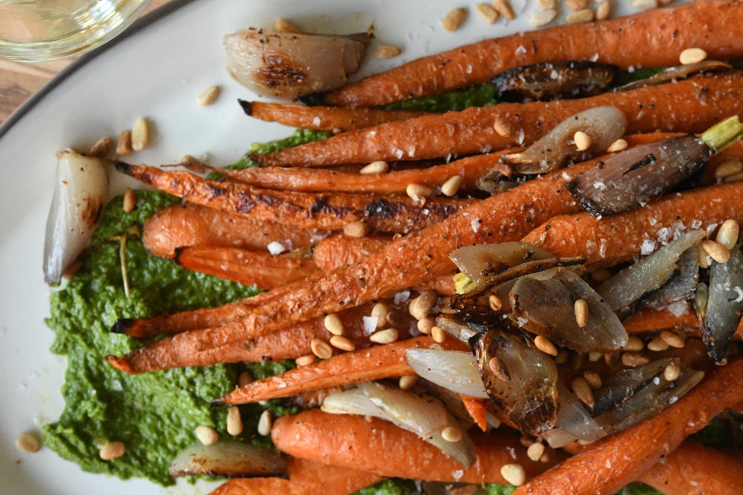 A Healthy and Delicious Recipe - Roasted Carrots with Hot Green Tahini ...