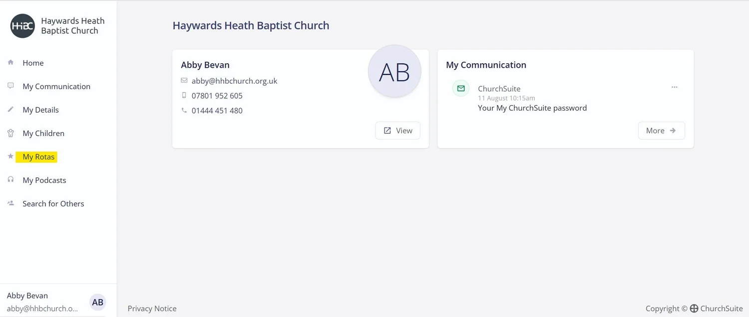 Getting started with ChurchSuite — HHBC