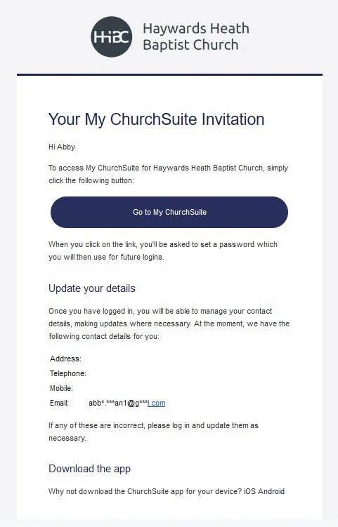 Getting started with ChurchSuite — HHBC