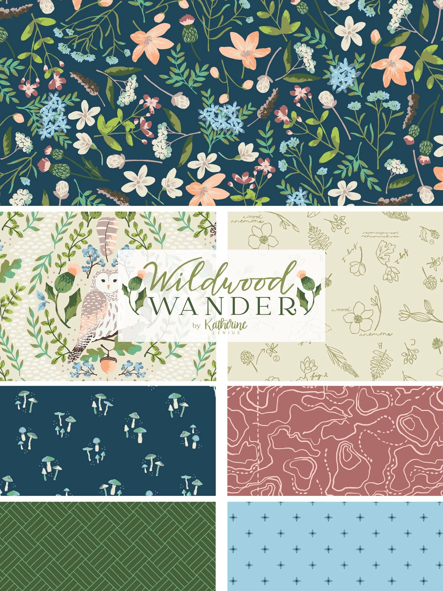 Let's take a Wildwood Wander, through my new fabric collection ...