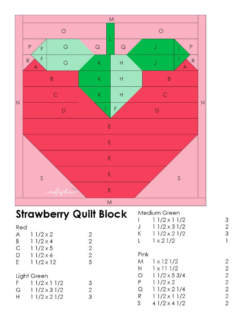 Strawberry Quilt Block and Pillow — Crafty Staci