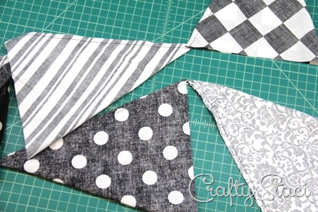 Fabric Bunting with One-Piece Triangles — Crafty Staci
