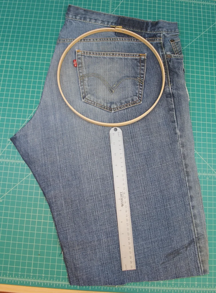 Fringed Denim Pocket Hoop Art — Crafty Staci