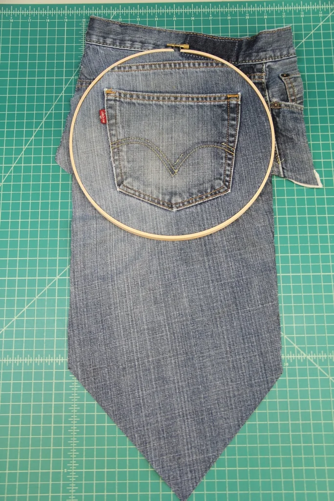 Fringed Denim Pocket Hoop Art — Crafty Staci
